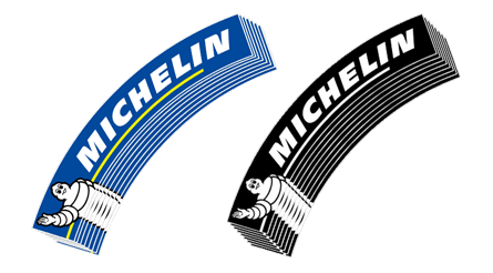 blue and white michelin logo tires | TIRE STICKERS .COM
