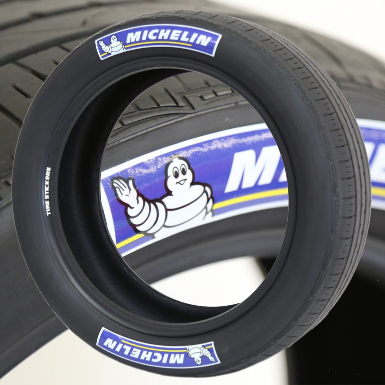 michelin-man-blue-white-logo-tire-stickers | TIRE STICKERS .COM