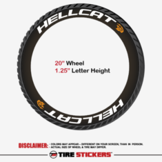 8 'HELLCAT' Tire Stickers with Logos - Glue included